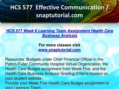 PPT HCS 577 Effective Communication Snaptutorial PowerPoint