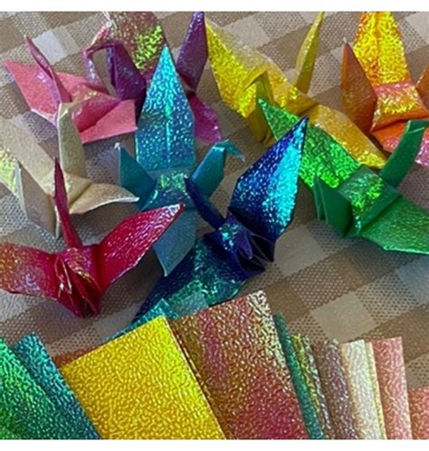 광택 반짝이 색종이 학종이 종이학 천마리 학접기 10cm 반짝이는 색지 반짝 특이한 작은 접기 단면 10컬러 티몬