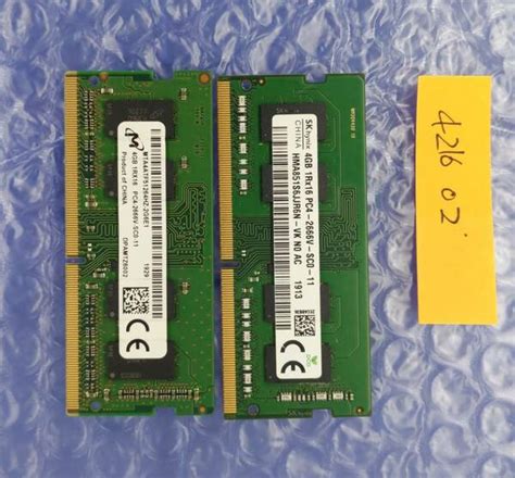 ノートpc用メモリ S O Dimm Ddr4 1rx16 Pc4 2666v Sc0 11 8gb 4gbx2 No 4216022