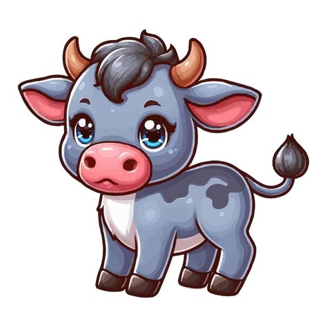 Dibujos Animados Bebé Toro Colorido Vector Vector Premium Generado Con Ia