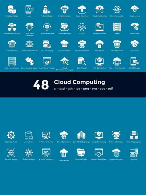 48 Cloud Computing Icons MasterBundles