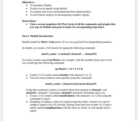 solved objectives to introduce matlab to plot waves signals