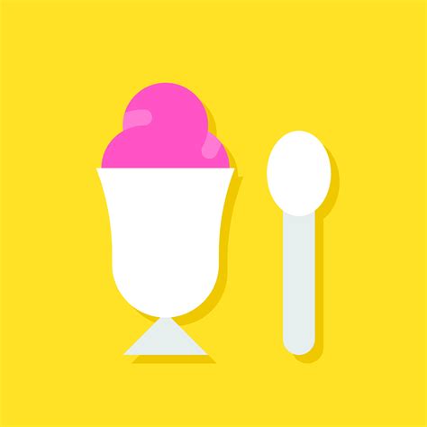 Ice Cream Cup Vector Illustration Sweets Flat Style Icon 558867 Vector