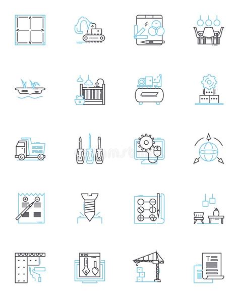 Building Compnts Linear Icons Set Roofing Flooring Insulation Windows Doors Ceilings