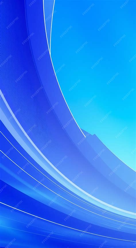 Abstract Blue Background With Curved Lines And Gradient Effect Premium Ai Generated Image