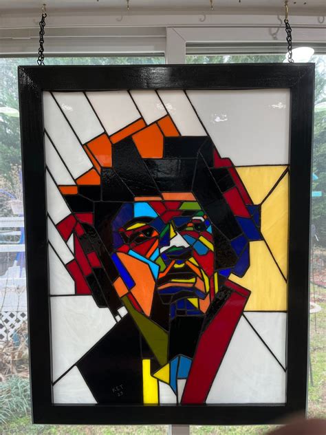 Jimi Hendrix Stained Glass Window Etsy