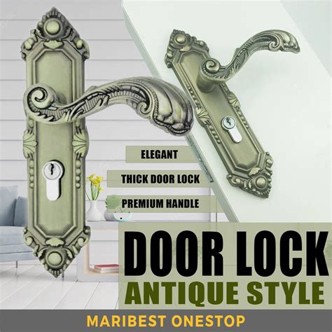 Antique Door Lock Handle European Style Bedroom Door Lock Set Door Handle Lock Set Pemegang