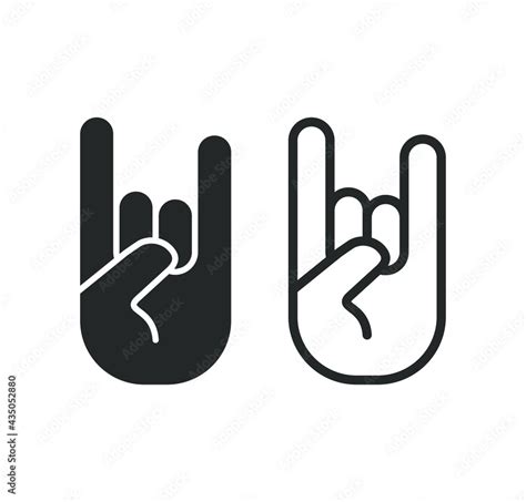 Rock Hand Gesture Icon Devil Horns Sign Heavy Metal Music Symbol