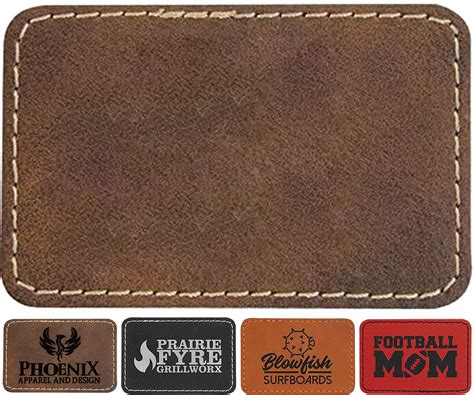 60 Pieces Dark Brown Black Leather Hat Patches For Laser Engraving With Heat Press