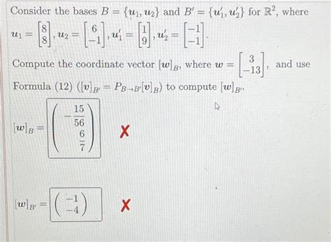 Solved Consider The Bases B U1 U2 And B U1 U2 For R2 Chegg