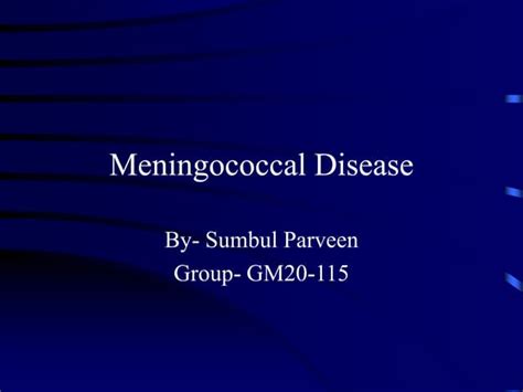 Meningococcal Infection Ppt