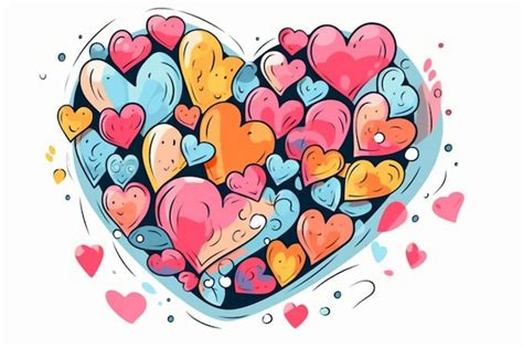 Premium Photo Pretty Cute Heart Illustration With Isolated Background