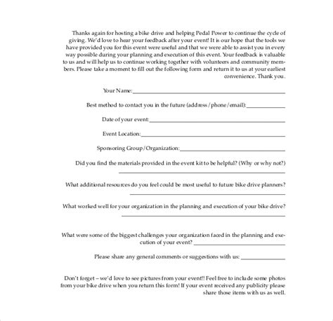 Sample Event Feedback Forms 8 Free Documents In Pdf Word
