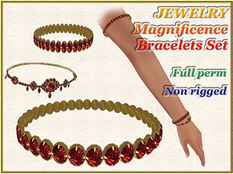 Second Life Marketplace Jewelry Magnificence Bracelets Set Non