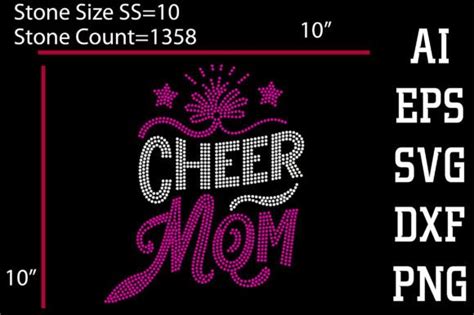 Cheer Mom Rhinestone Design Graphic By Rafiqul Islam · Creative Fabrica