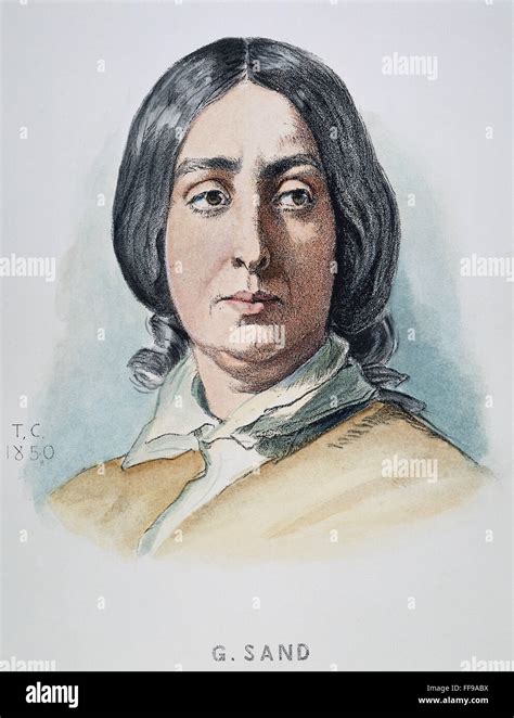 George Sand 1804 1876 Nfrench Novelist French Lithograph 1850