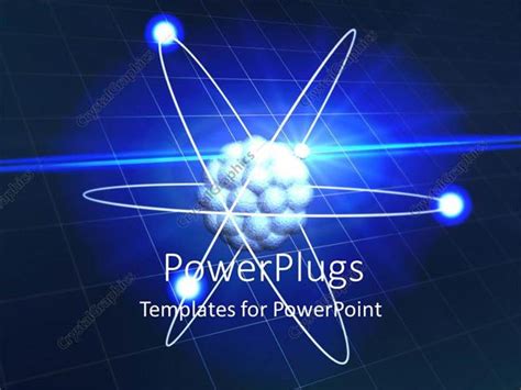 Powerpoint Template A Number Of Atoms Together With Bluish Background