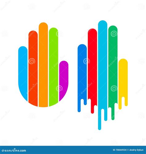 Color Paint Hand Print Stock Vector Illustration Of Dirty 70844934