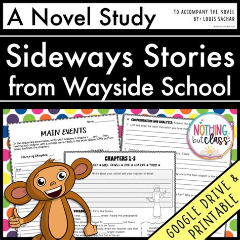 Novel Study For Sideways Stories From Wayside School Standards