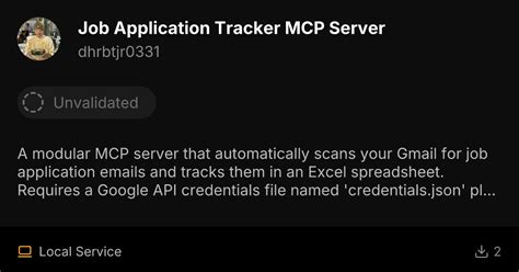 Job Application Tracker Mcp Server · Lobehub