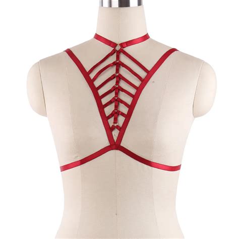 파스텔 고스 레이브 페티쉬 란제리 바디 하네스 중국 것들 레드 하네스 브래지어 속박 하네스 하라주쿠 고스 케이지 브래지어harness Braharness