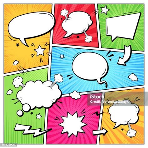 만화 대화 상자 거품입니다 만화 책 슈퍼 히어로 스크랩북 페이지 템플릿 빈 코믹 스피치 클라우드 그래픽 아트 프레임 벡터 레이아웃 템플릿 일러스트 레이션 빈 풍선 팝 아트