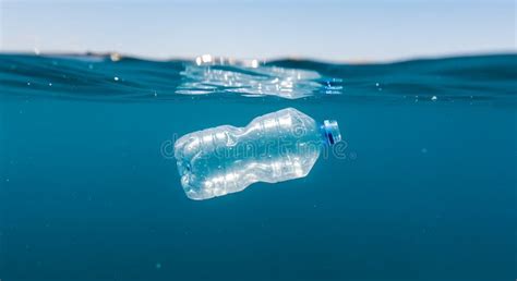 Plastic Bottle Pollution In The Ocean Depths Stock Illustration