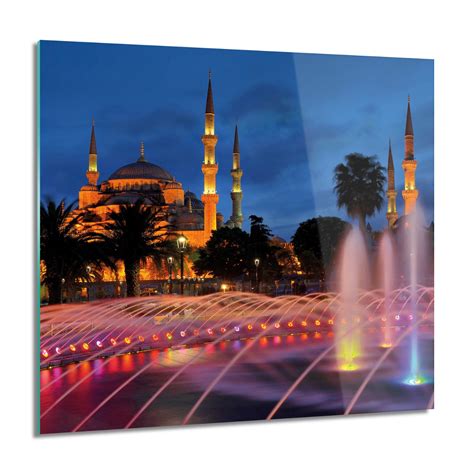 ArtprintCave Pałac świątynia noc foto na szkle na ścianę 60x60 cm