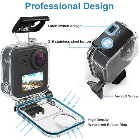 Gopro Acqua Custodia Impermeabile Per Gopro Max 360 Fino A 20 Metri