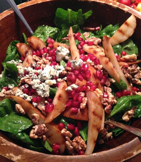 Grilled Pear Spinach Salad With White Pear Balsamic Vinaigrette The