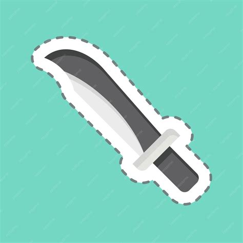 Premium Vector Sticker Line Cut Knife Related To Military And Army