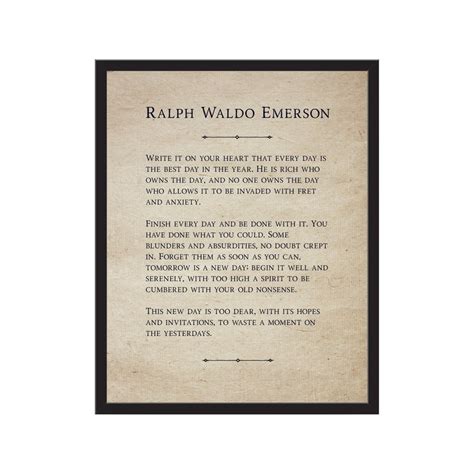 Ralph Waldo Emerson Write It On Your Heart Vintage Quote Etsy