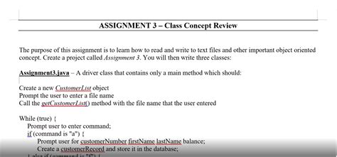 Solved Assignment 3 Class Concept Review The Purpose Of