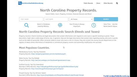 North Carolina Property Records Search Deeds And Taxes Youtube