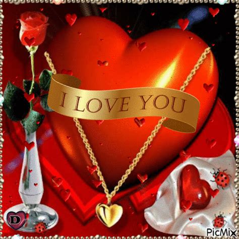 Анимированная открытка I love you фото