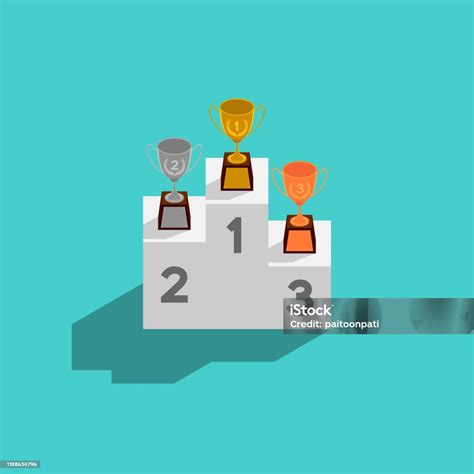 運動講臺與獎盃杯3d等軸測圖案優勝者概念海報和社會橫幅後方形設計插圖隔離在綠色背景與複製空間向量eps 10向量圖形及更多傳單圖片 Istock