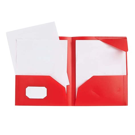 Cmrtew Poly Two Pocket Folder Three Hole Punch Prong Fasteners Letter