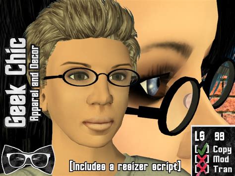 Second Life Marketplace Black Chic Glasses