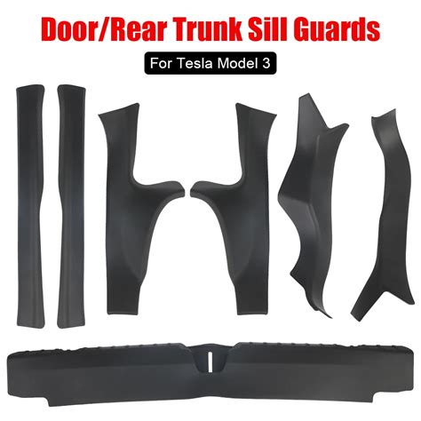 테슬라 모델 3 용 자동차 도어 씰 프로텍터 Abs 사이드 바 펜더 전면 후면 도어 씰 커버 Tpe 트렁크 씰 가드 Aliexpress