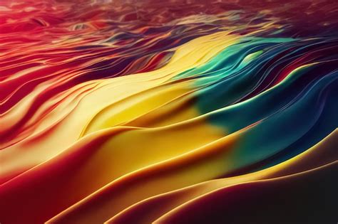 Premium Ai Image Multicolored Liquid Wavy Dynamic Fluid Abstract Background Undulating Relief