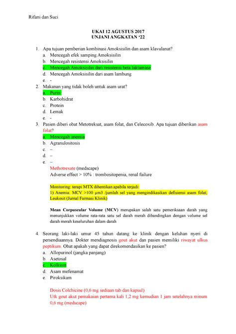 SOAL UKAI 2 Kumpulan Soal Soal Ukai UKAI 12 AGUSTUS 2017 UNJANI