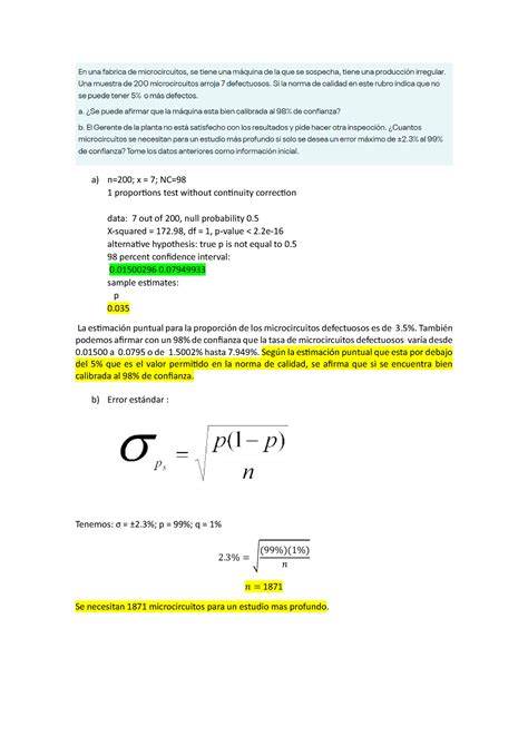 Ejercicio 3 Tiit I A N 200 X 7 NC 1 Proportions Test Without