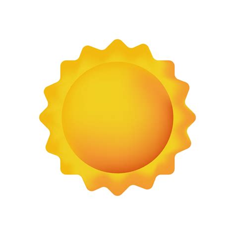 3d Vector Sun Realistic Illustration Summer Solar Object Isolated Minimal Cartoon Weather