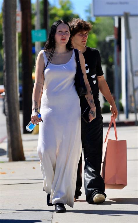 Noah Cyrus In A White Dress Was Seen Out With Her Fiance Pinkus On Melrose Avenue In Los Angeles