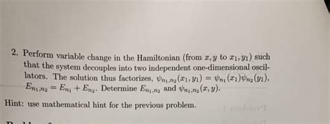 Solved Problem 2 Find Eigenfunctions And Energy Spectrum For