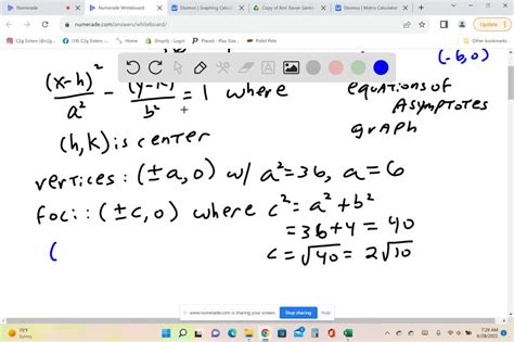 solved find the center vertices foci and asymptotes of the