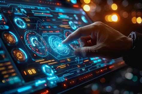 Hand Touch Holographic User Interface Digital And Innovation