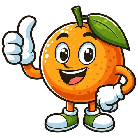 Premium Vector Cartoon Orange Fruit Character Giving A Thumbs Up