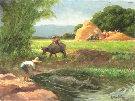 Sold At Auction Fernando C Amorsolo Fernando Amorsolo Barrio Scene