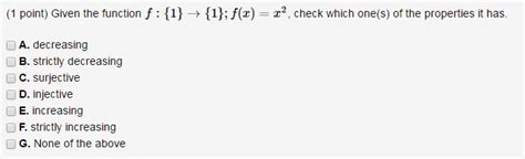 solved 1 point given the function f r r f z za check